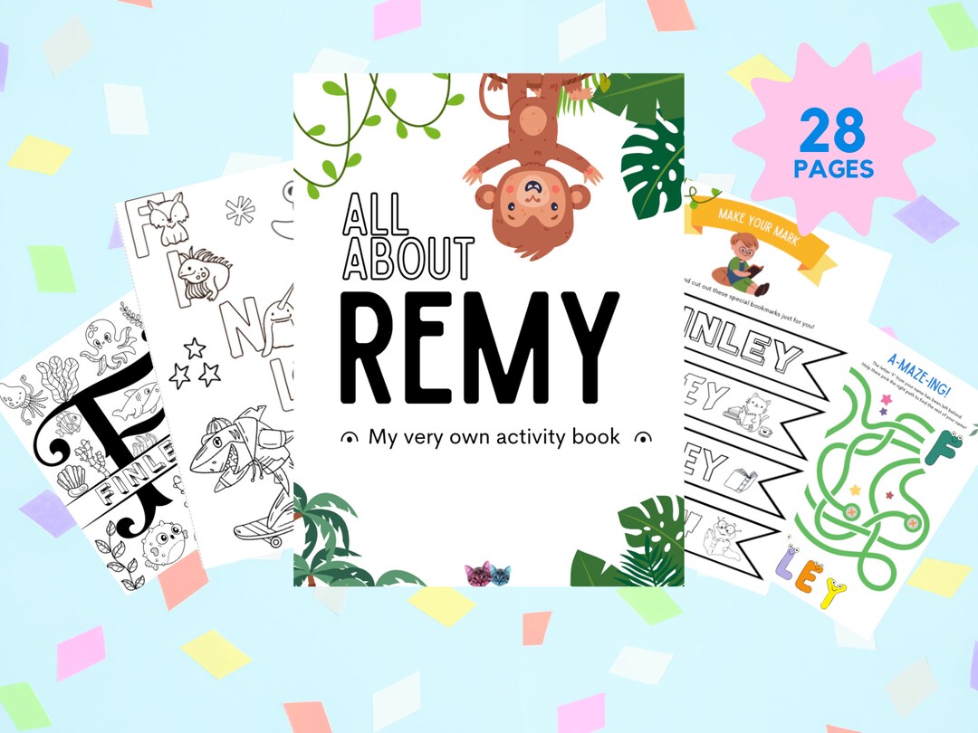 Custom Activity Book Instant Download | Remy | Personalized Printables ...