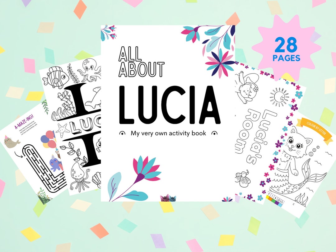 Custom Activity Book Instant Download | Lucia | Personalized Printables ...