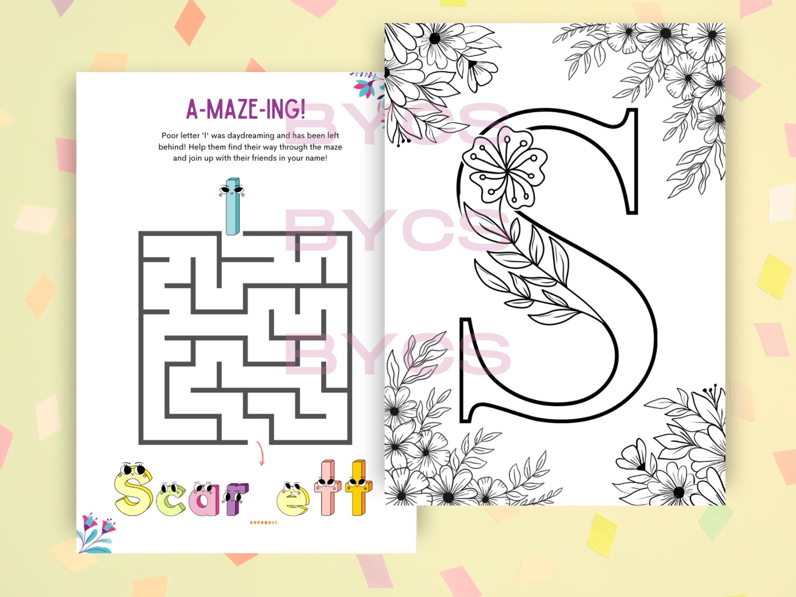 Custom Activity Book Instant Download | Scarlett | Personalized ...