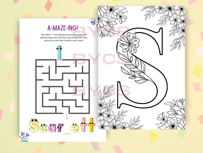 Custom Activity Book Instant Download | Scarlett | Personalized ...
