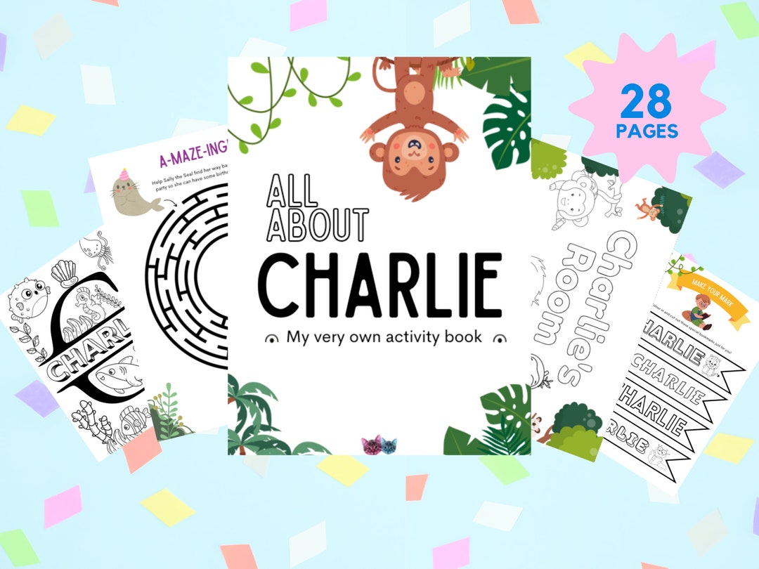Custom Activity Book Instant Download | Charlie | Personalized ...