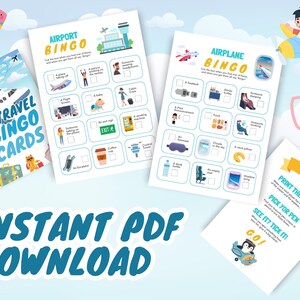 Air Travel Bingo Cards | Printable PDF | Kids Fun Travel Activity - Etsy