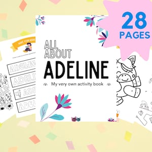 Custom Activity Book Instant Download | Adeline | Personalized ...