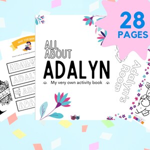 Custom Activity Book Instant Download | Adalyn | Personalized ...