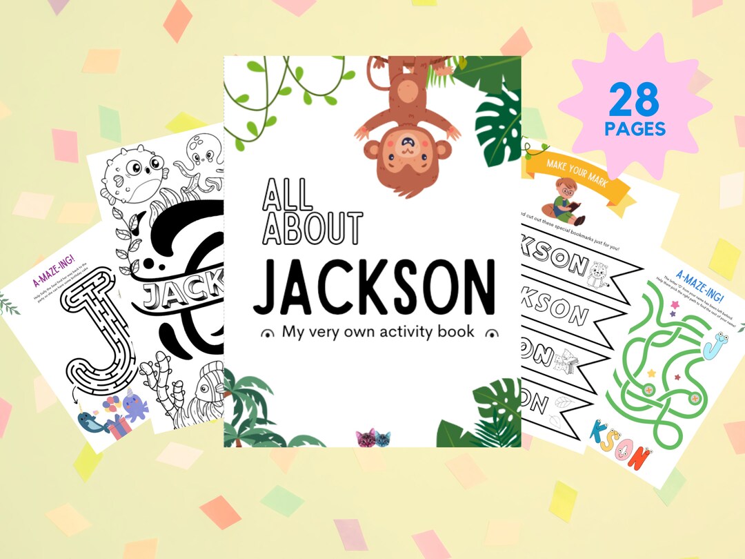 Custom Activity Book Instant Download | Jackson | Personalized ...