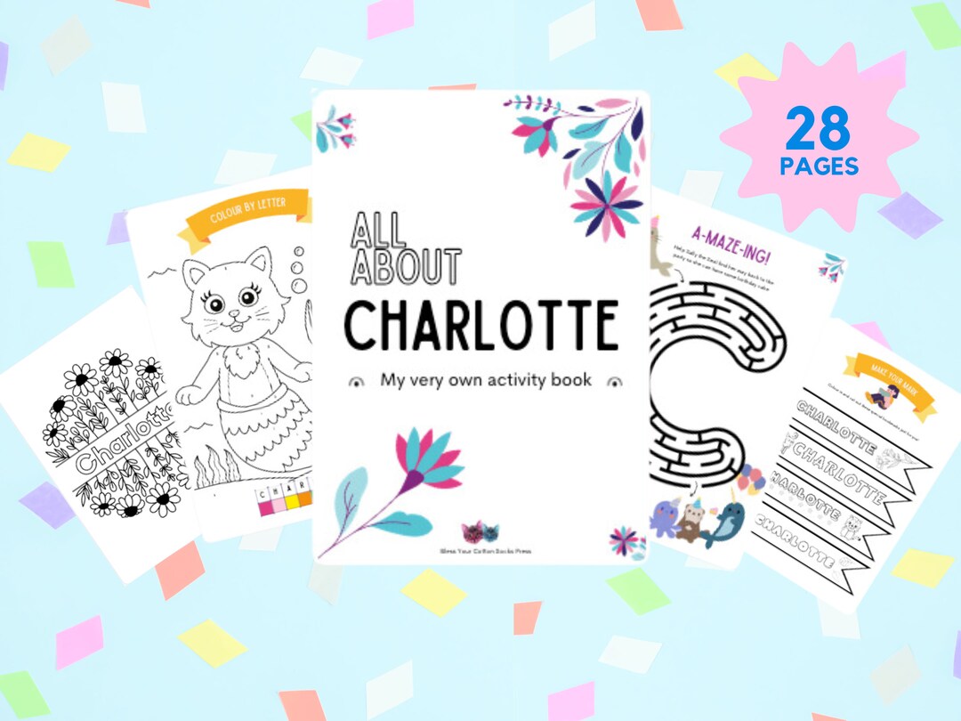 Custom Activity Book Instant Download | Charlotte | Personalized ...