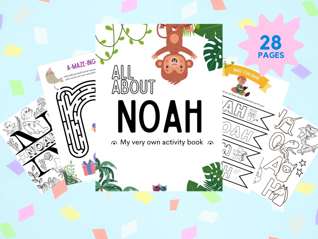 Custom Activity Book Instant Download | Noah | Personalized Printables ...