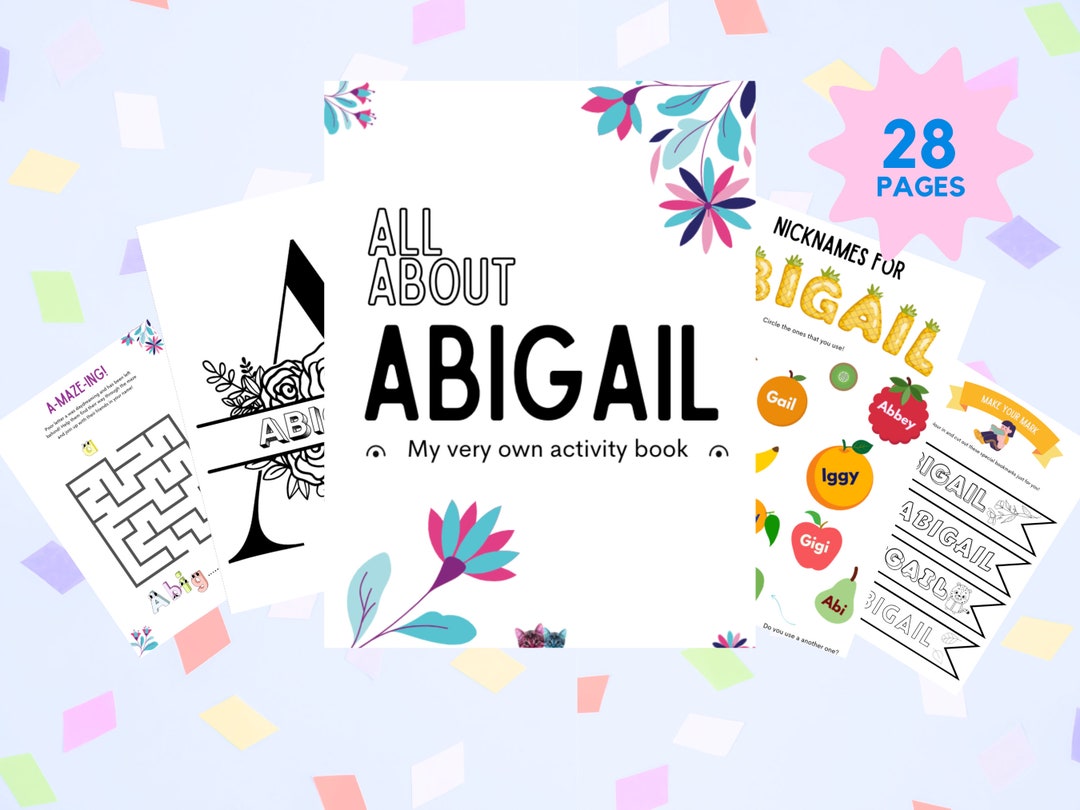 Custom Activity Book Instant Download | Abigail | Personalized ...