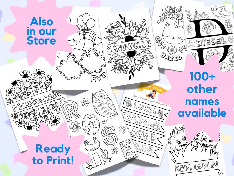 Custom Activity Book Instant Download | Adalyn | Personalized ...