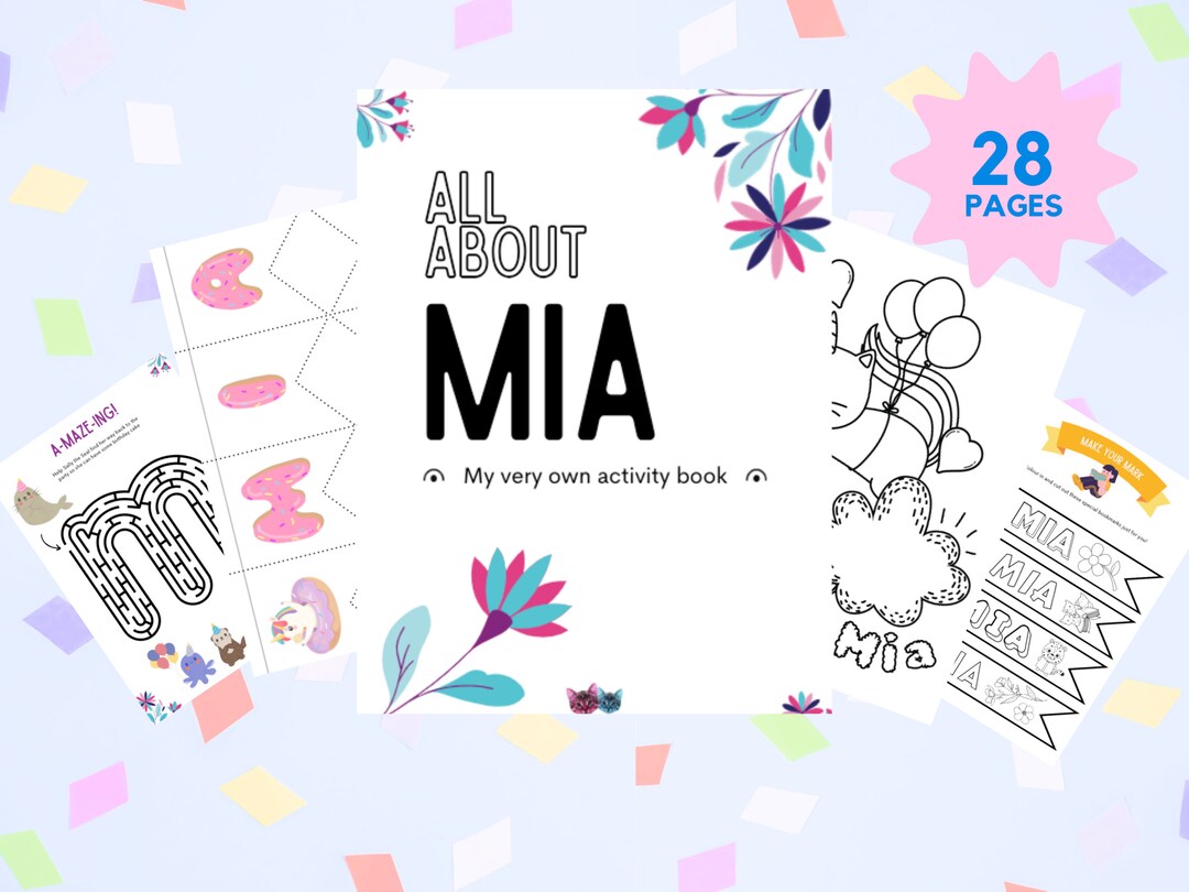 Custom Activity Book Instant Download | Mia | Personalized Printables ...
