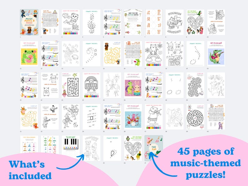 Music Puzzle Pack Volume 1 | 45 Page Activity Bundle | Printable PDF ...