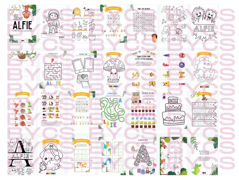 Custom Activity Book Instant Download | Alfie | Personalized Printables ...