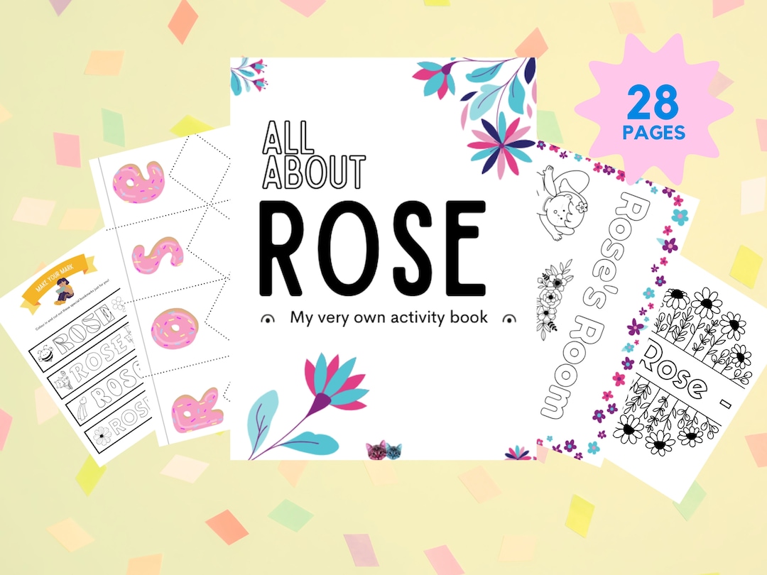 Custom Activity Book Instant Download | Rose | Personalized Printables ...