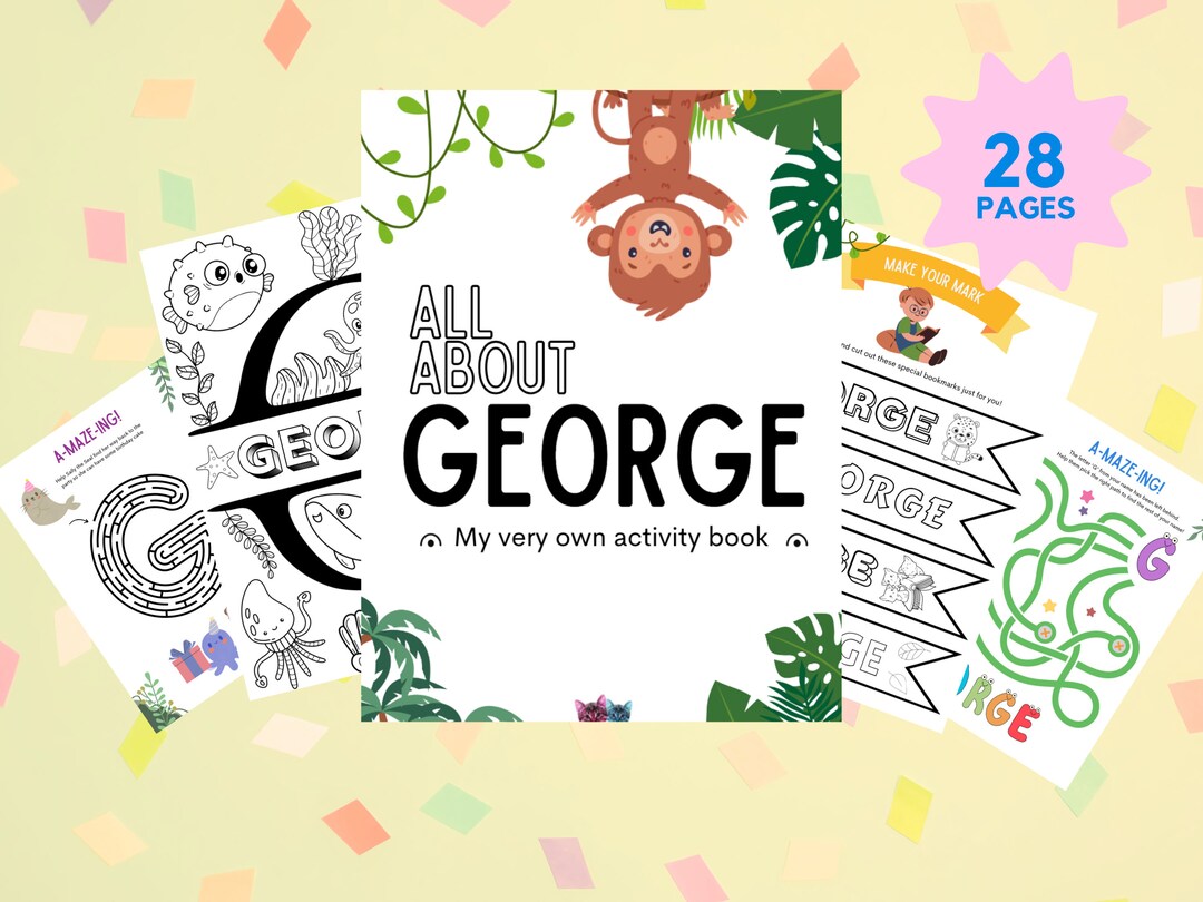 Custom Activity Book Instant Download | George | Personalized ...