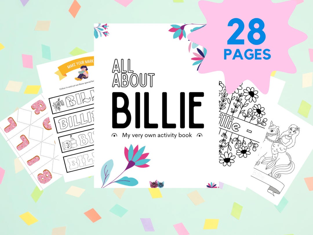Custom Activity Book Instant Download | Billie | Personalized ...
