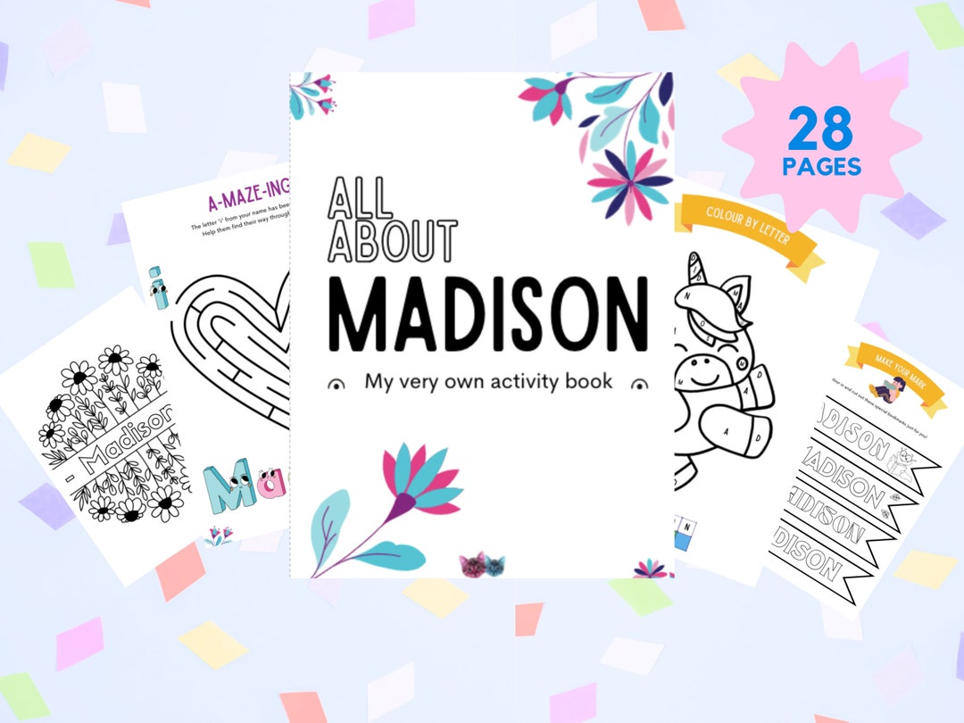 Custom Activity Book Instant Download | Madison | Personalized ...