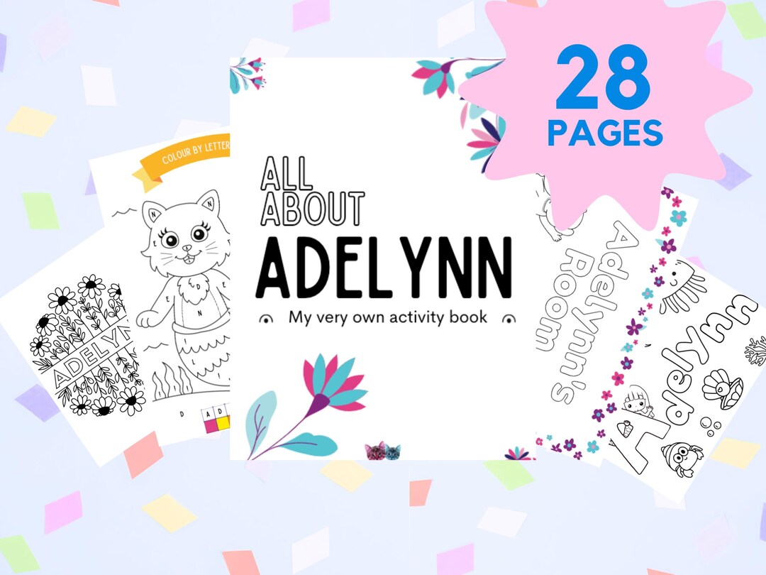 Custom Activity Book Instant Download | Adelynn | Personalized ...
