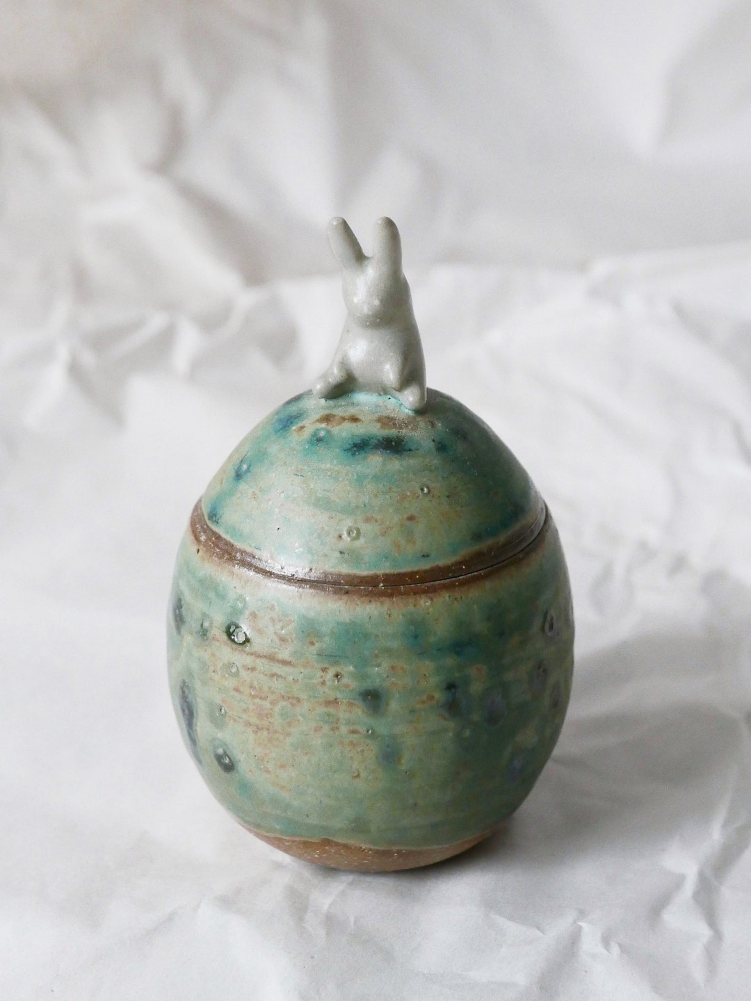 Handcrafted Ceramic Rabbit Jar With Lid: Pottery Kitchen Storage - Etsy