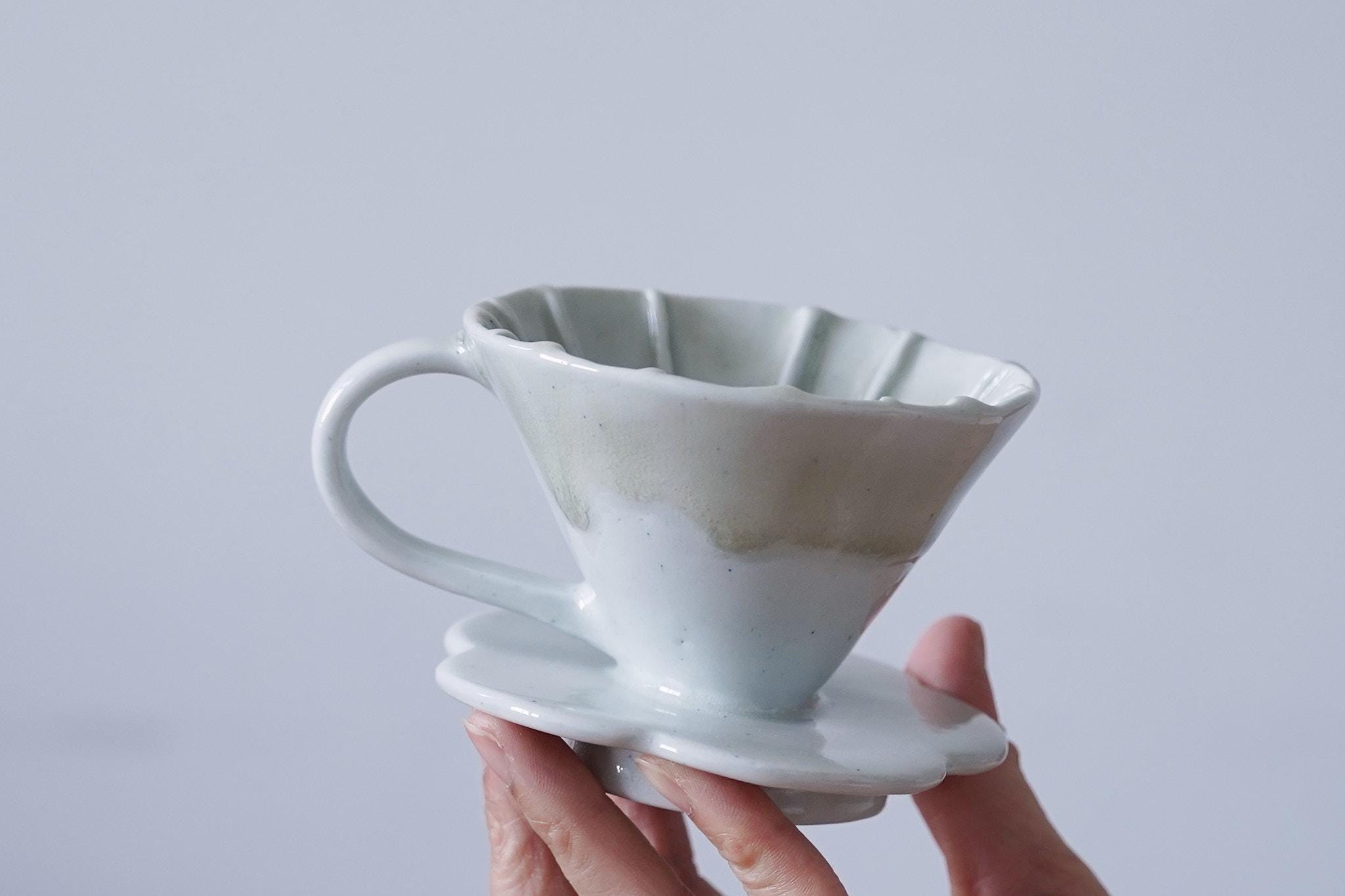 Imperfect Small Ceramic Coffee Dripper| Flower Shaped Coffee Maker ...