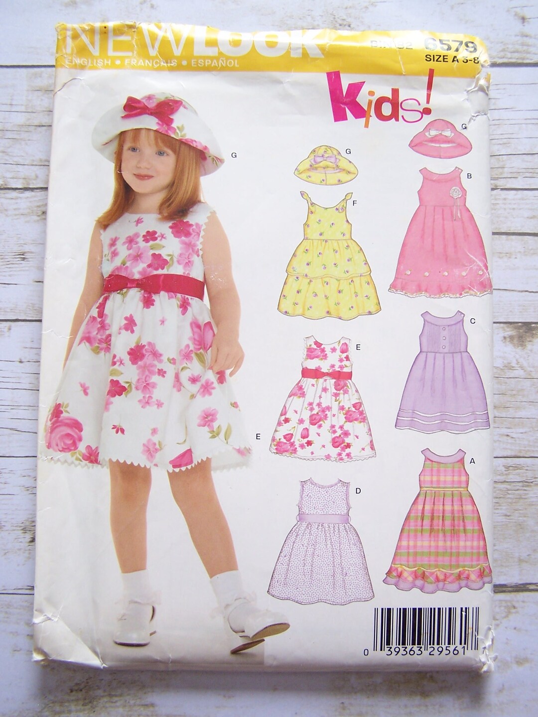 New Look 6579 Sizes 3-8 Girls Dresses and Hat - Etsy