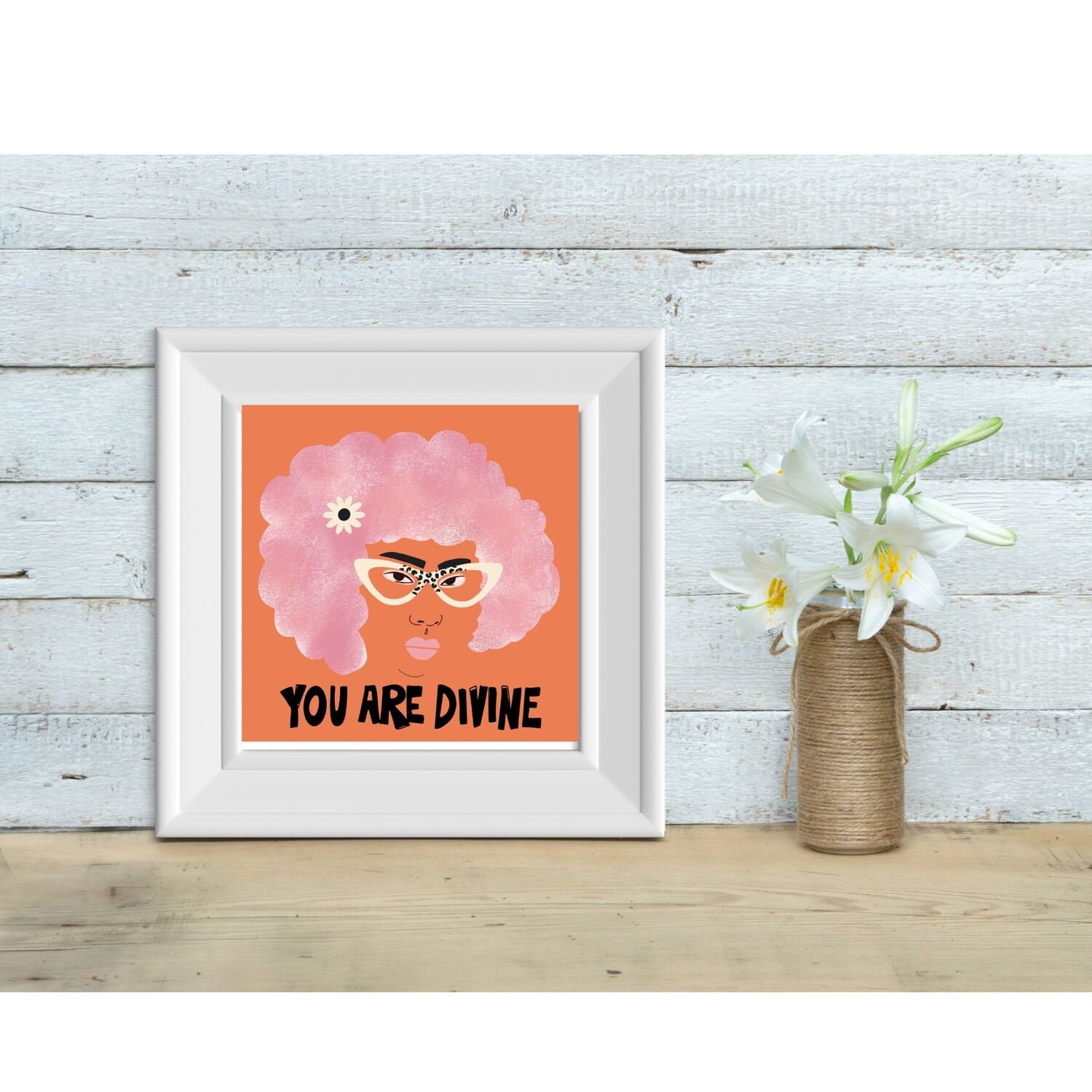 You Are Divine Women Empowerment Poster, Eclectic Art, Positivity ...