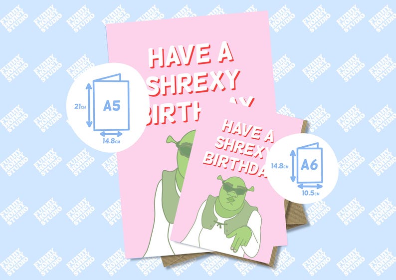Shrek, Tarjeta de cumpleaños Shrexy, Tarjeta meme, Tarjeta divertida ...