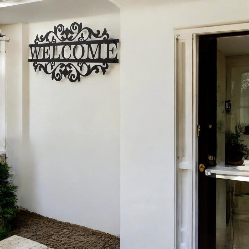 Metal Welcome Sign - Front Porch Decor - Custom House Sign - Address ...