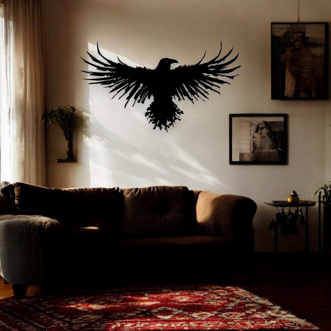 Viking Raven Metal Wall Art - Odin’s Ravens Huginn & Muninn - Norse ...