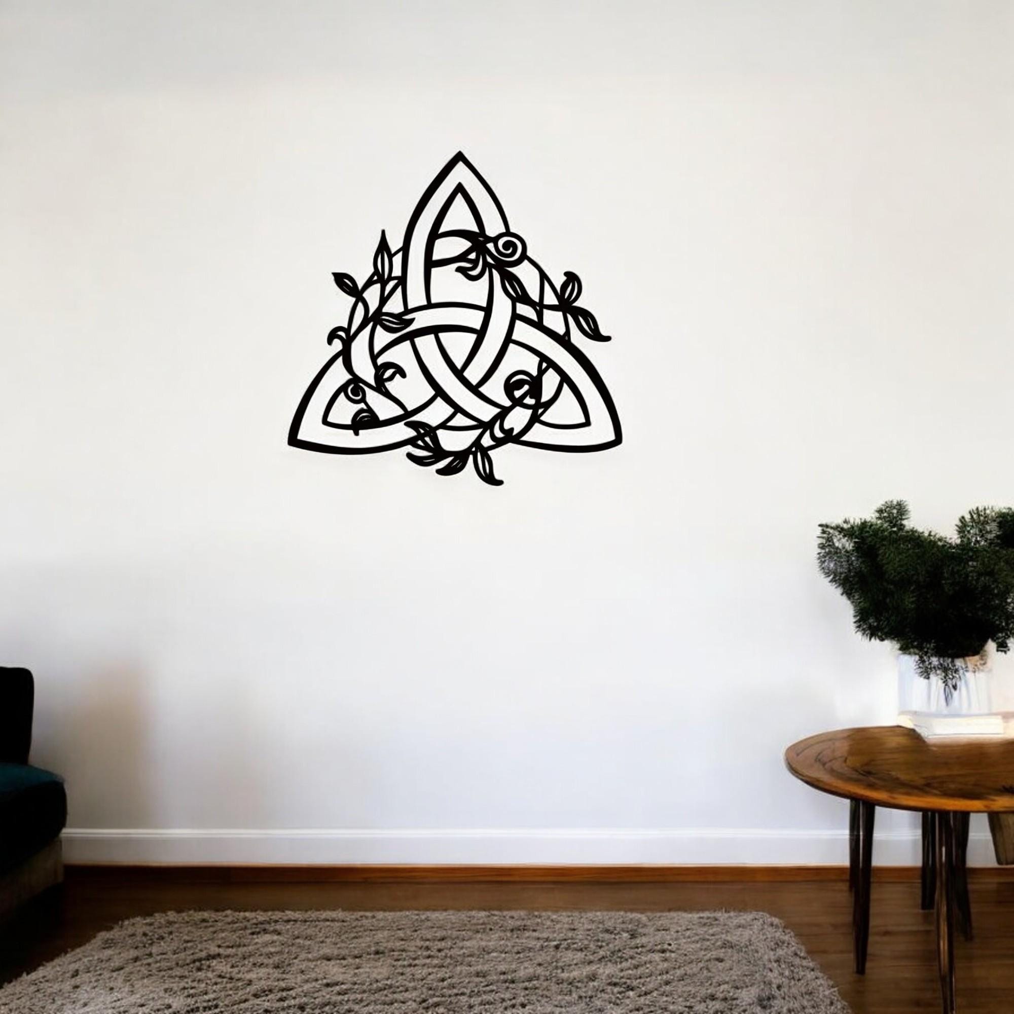 Celtic Knot Metal Wall Art – Floral Iron Decor for Home, Office, or ...