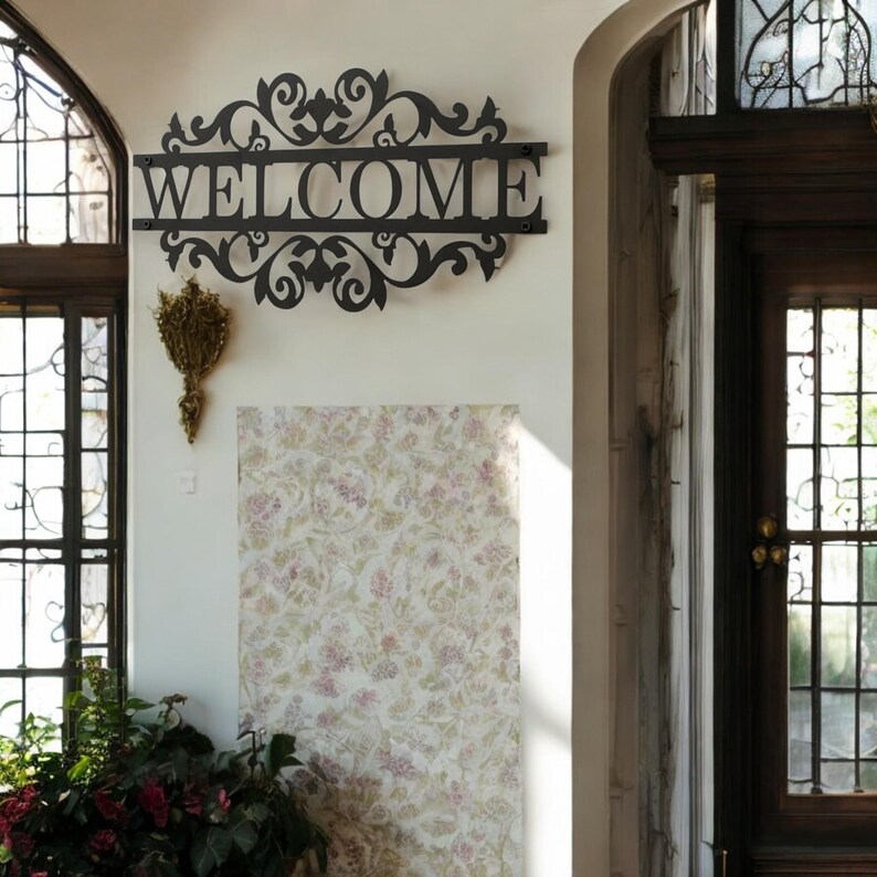 Metal Welcome Sign - Front Porch Decor - Custom House Sign - Address ...