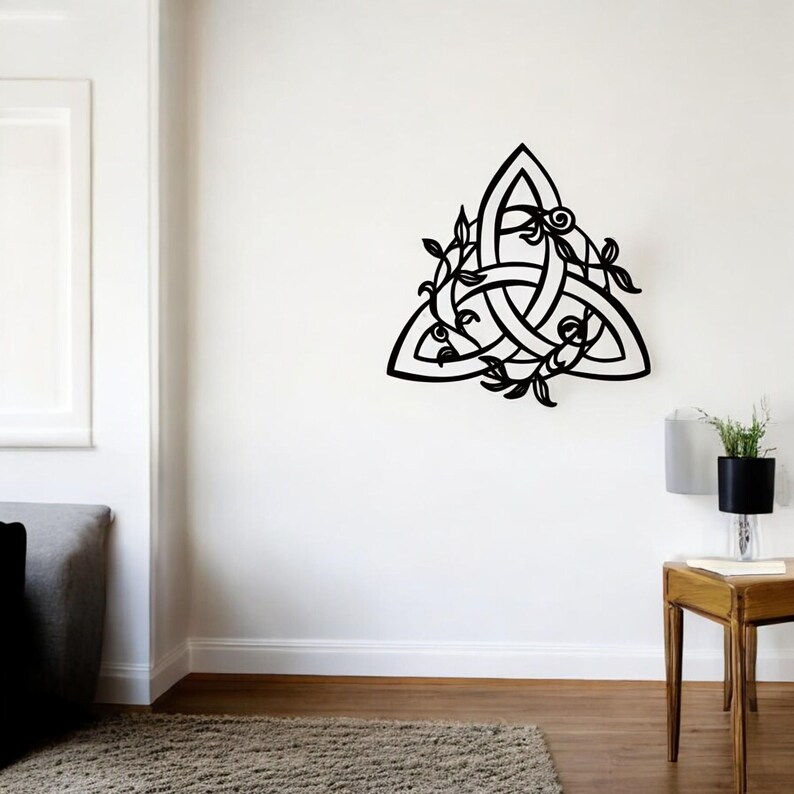 Celtic Knot Metal Wall Art – Floral Iron Decor for Home, Office, or ...