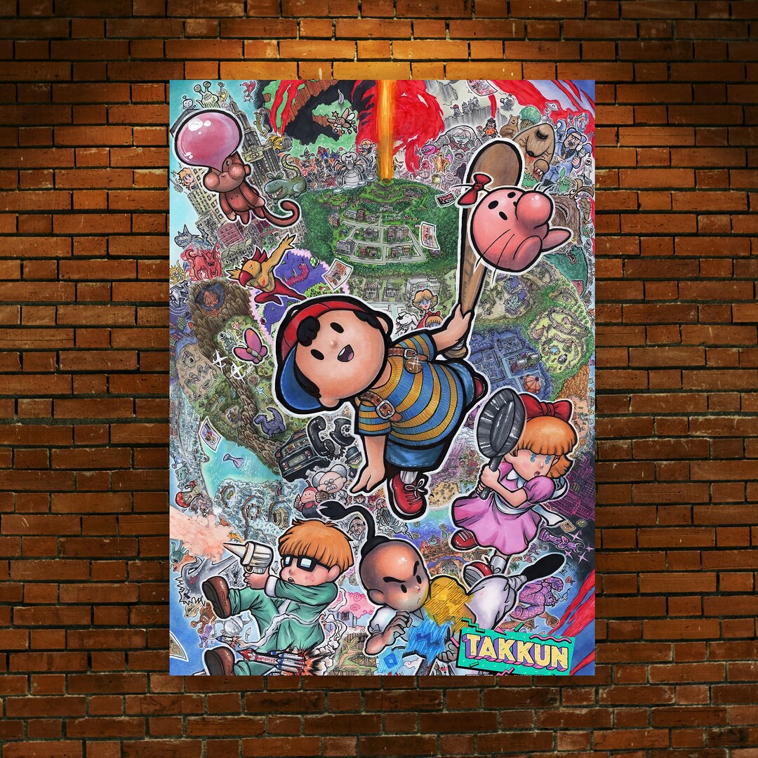 Earthbound Poster Game Poster Print Custom Gaming Canvas Gaming Room ...