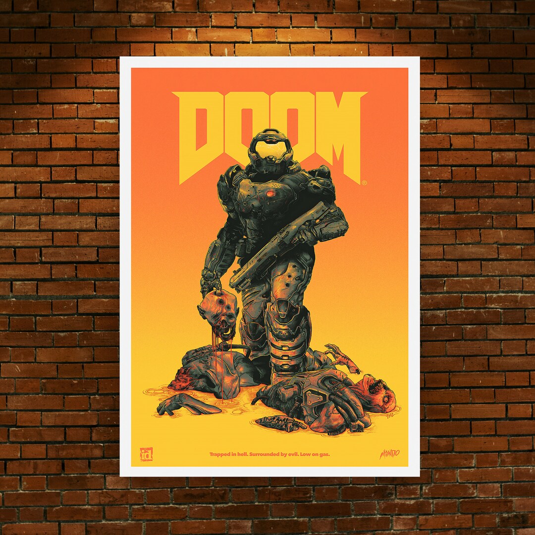 Doom Poster Doomguy Game Poster Print Custom Gaming Canvas Gaming Room ...