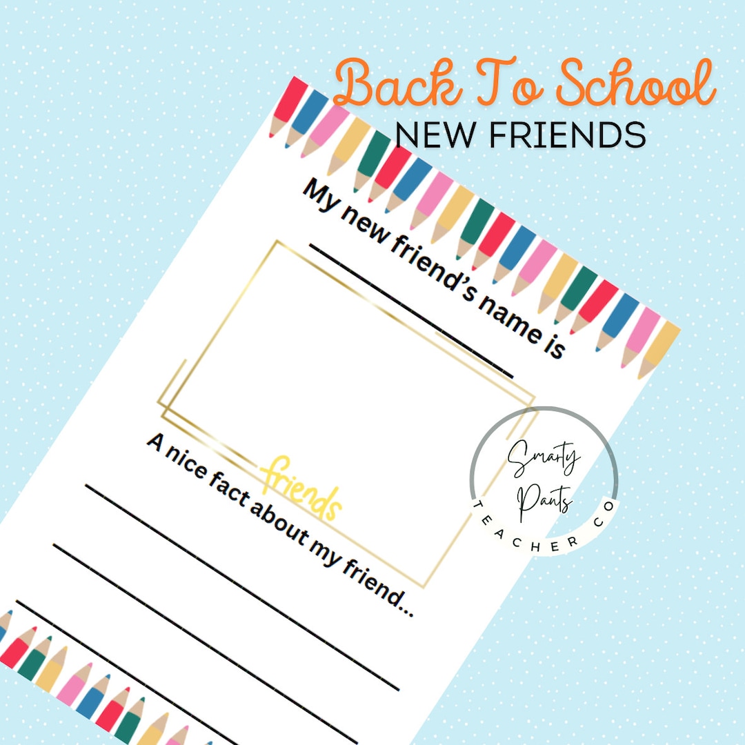New Friend Worksheet, Friendship, Teaching, Beginning of Year, Back to ...