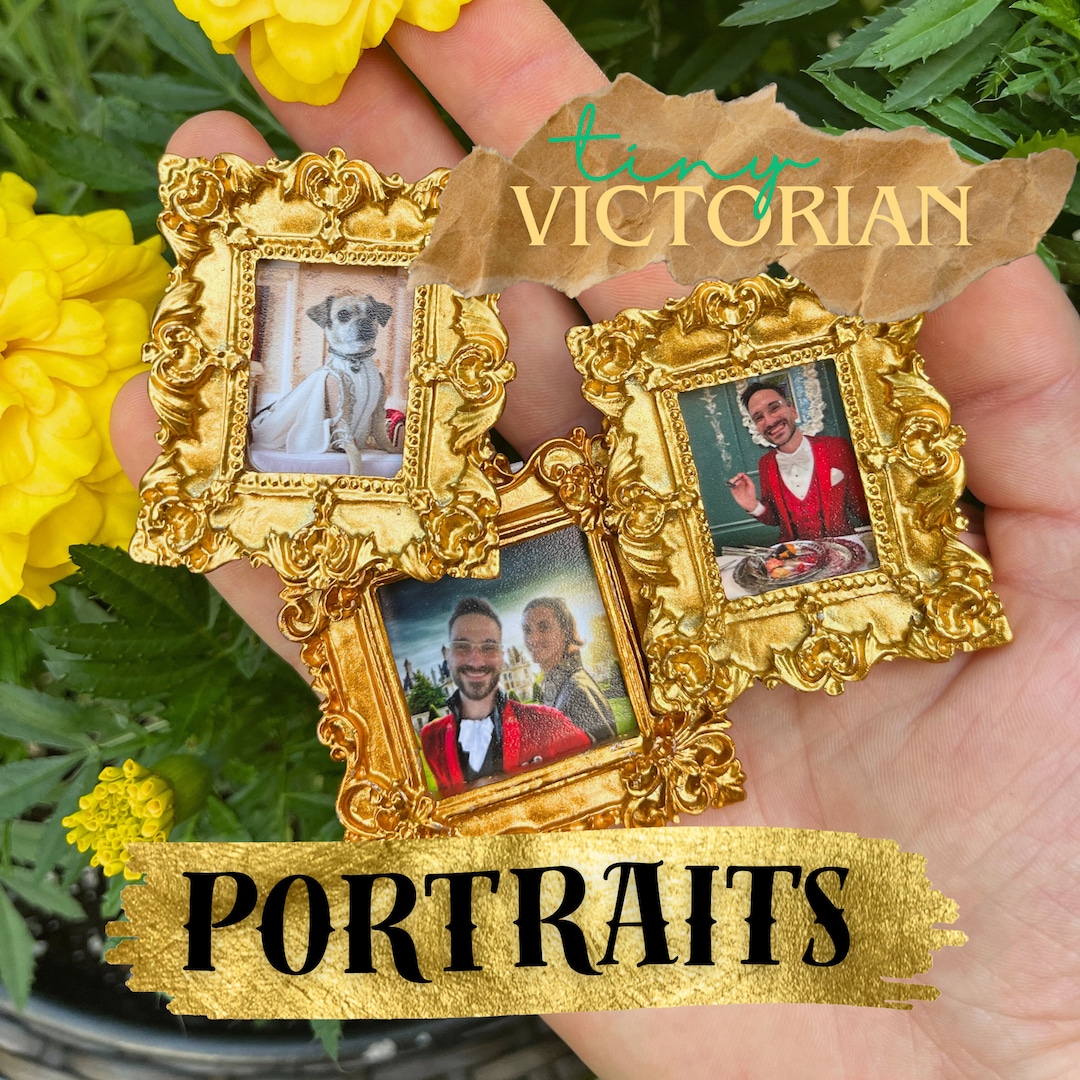 Personalized Mini Victorian Picture Frames, Tiny Gold Frames, Handmade ...