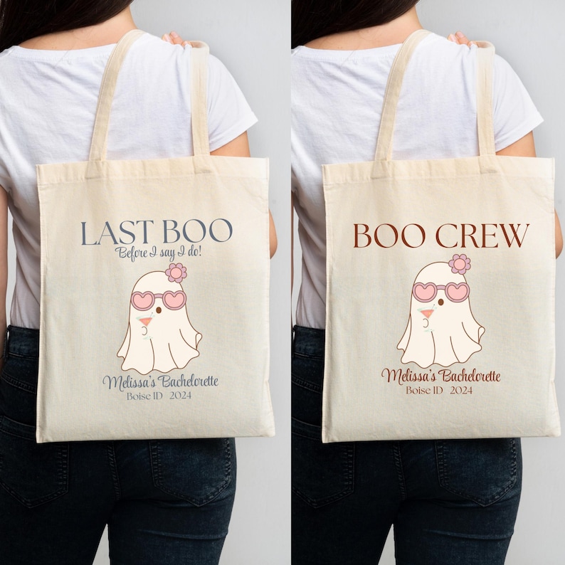 Ghost Bachelorette Custom Tote Bag, Spooky Bachelorette Bag, Halloween ...