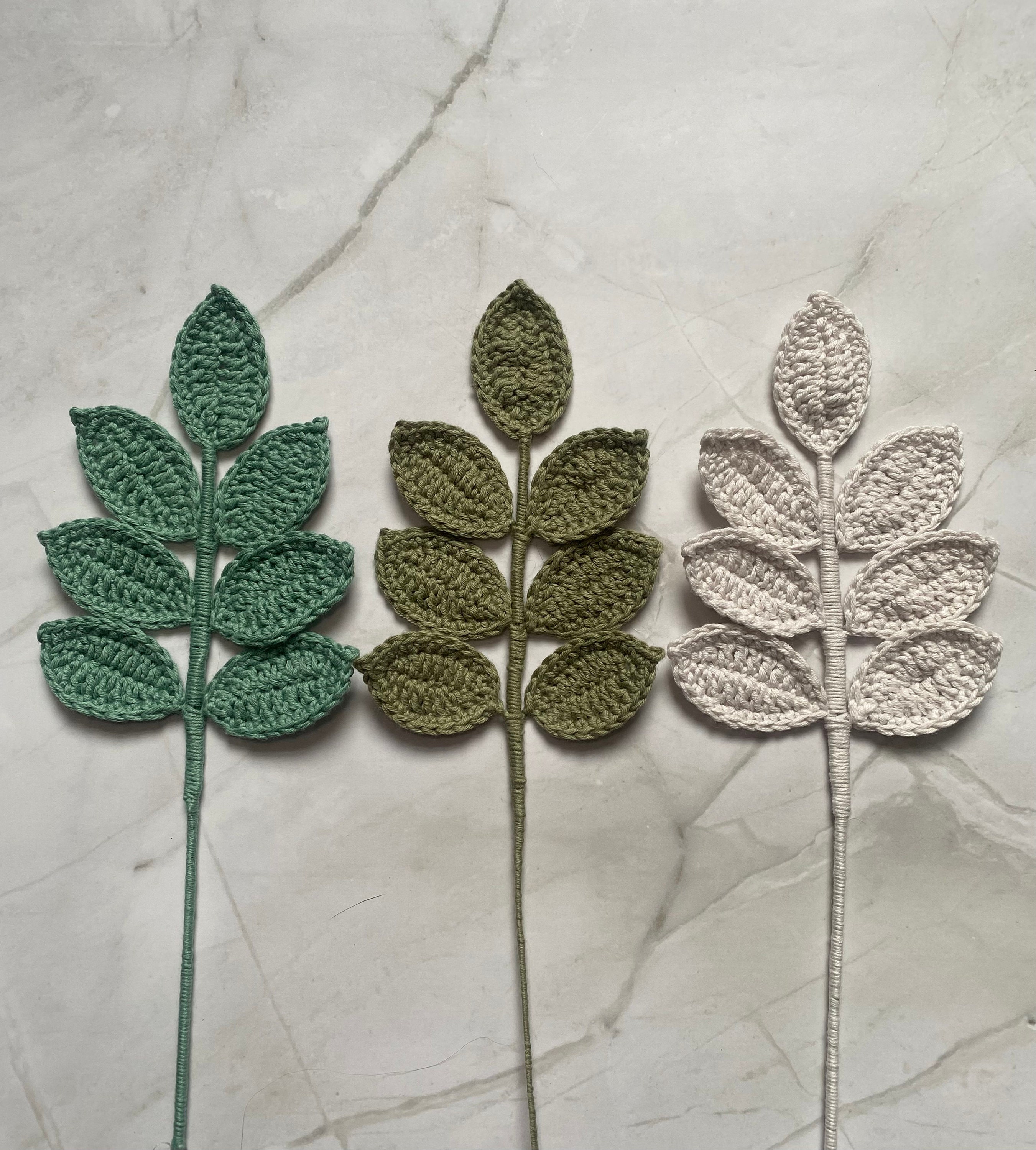 Crochet Leaf Pattern Flower Crochet Pattern Flower Bouquet Pattern ...