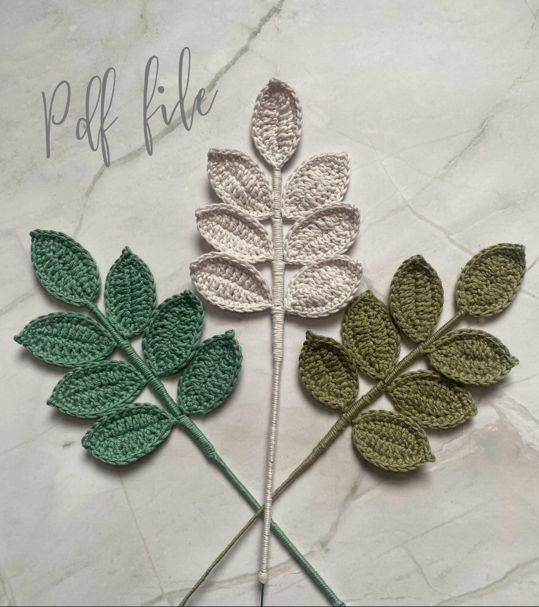 Crochet Leaf Pattern Flower Crochet Pattern Flower Bouquet Pattern ...