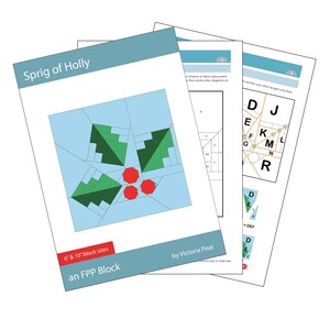 Sprig of Holly FPP Quilt Block Ideal for Christmas Patchwork and Quilt ...