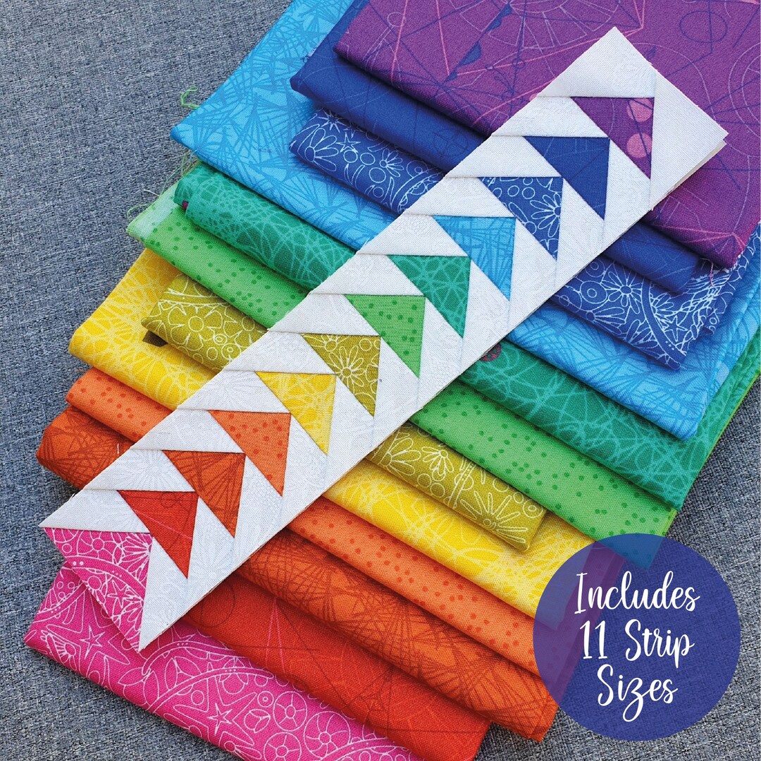 Flying Geese Strips for Foundation Paper Piecing (FPP), 11 Template ...