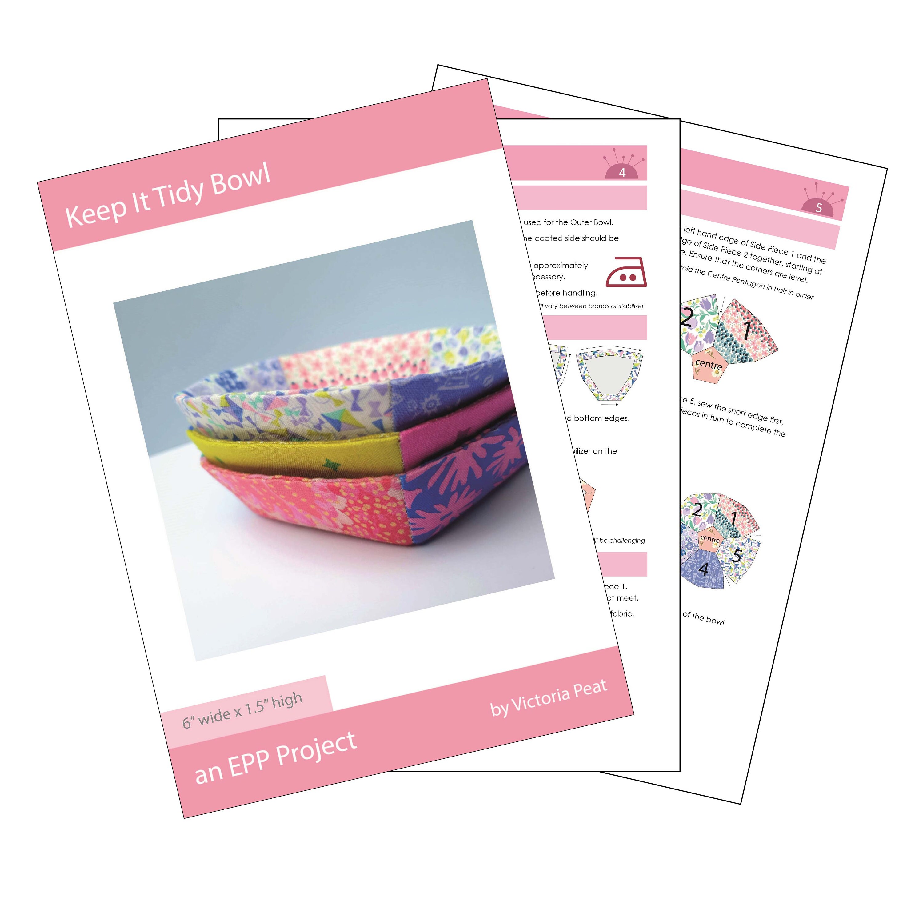 Keep It Tidy Bowl Pdf Pattern, Fabric Bowl Made Using English Paper ...