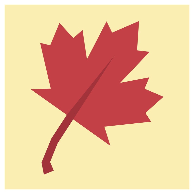 Maple Leaf FPP Quilt Block: Autumn Patchwork Pattern, 2 Sizes (PDF ...