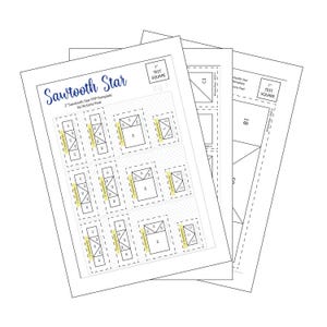 Sawtooth Star FPP Quilt Block | Print at Home PDF | 6 Block Sizes ...
