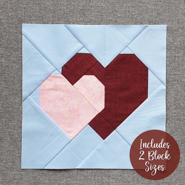 Heart Quilt Block - Etsy