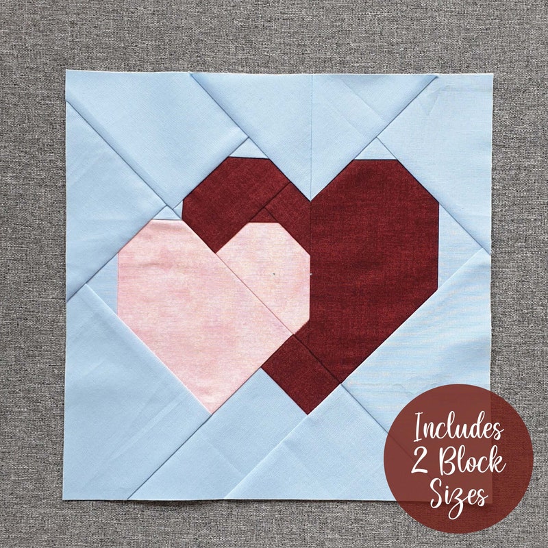 Heart Quilt Block - Etsy