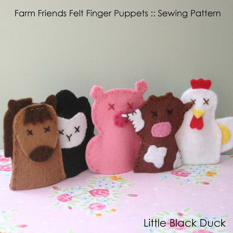 Pattern: Farmyard Friends Felt Finger Puppets - Etsy