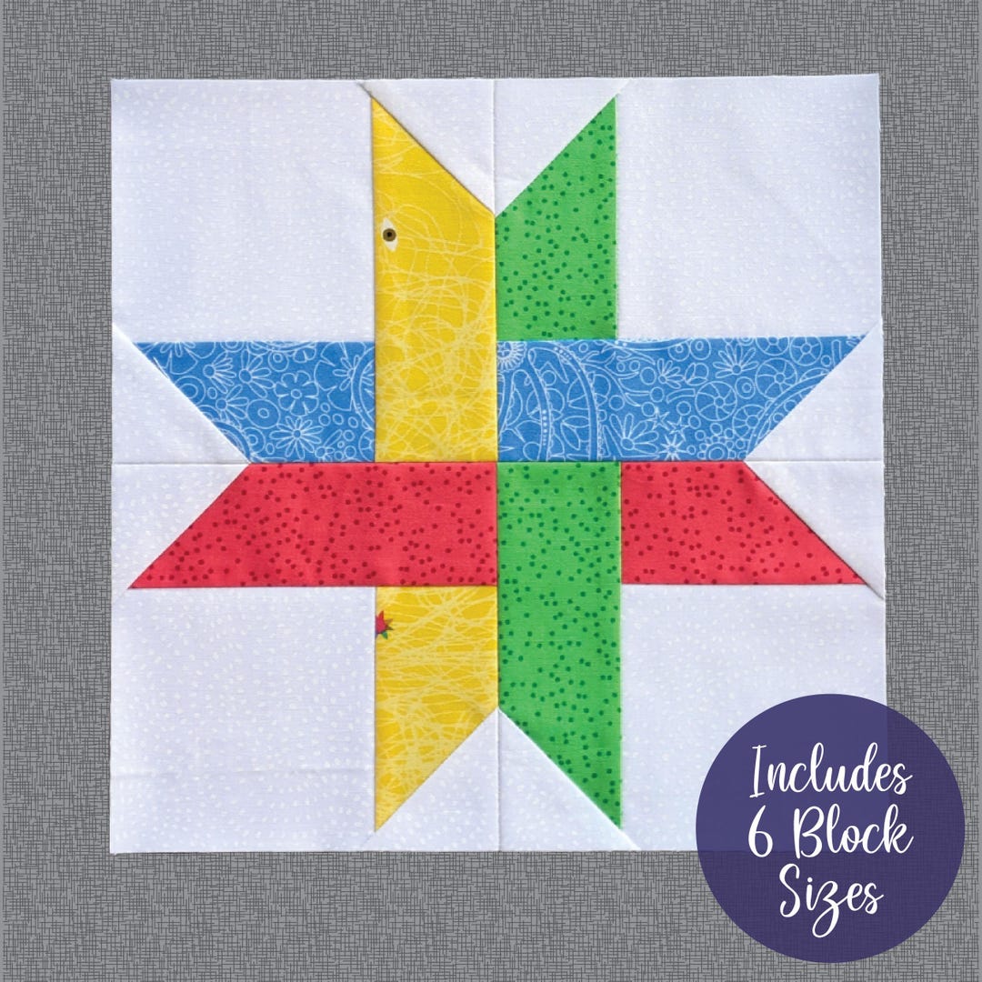 Woven Cross FPP Quilt Block | Print at Home PDF With 6 Block Sizes ...