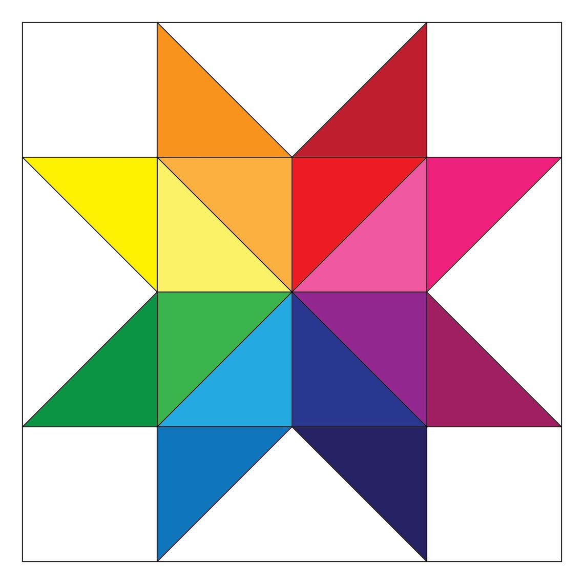 Sawtooth Star With Pinwheel Quilt Block, FPP Templates (PDF Pattern), 6 ...