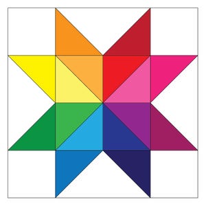 Sawtooth Star With Pinwheel FPP Quilt Block | Print at Home PDF | 6 ...