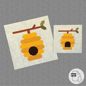 Beehive FPP Quilt Block Perfect for Spring and Summer Themed Patchwork and Quilt Projects, Comes ...